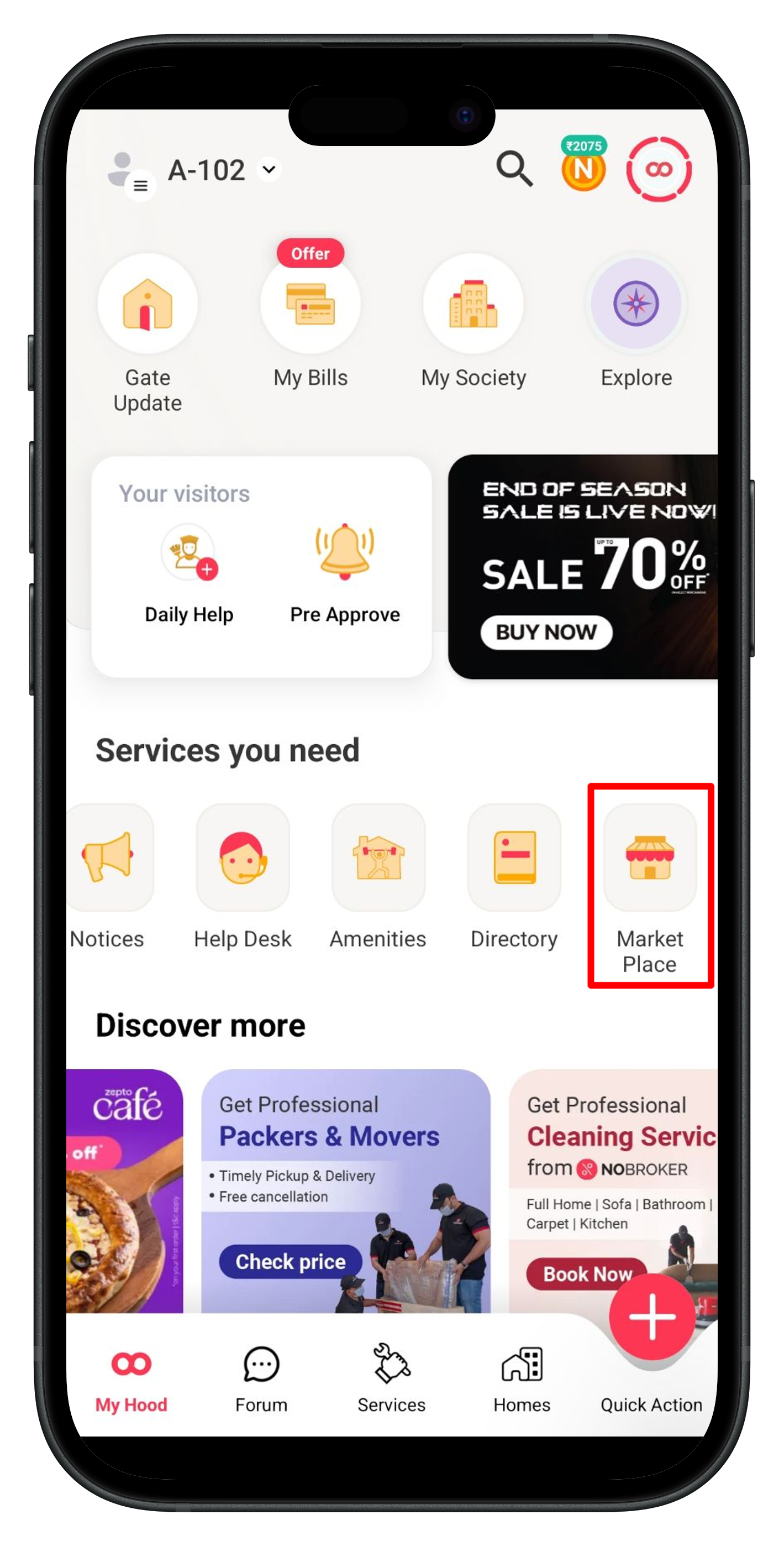 Step-by-step guide to NoBrokerHood Marketplace