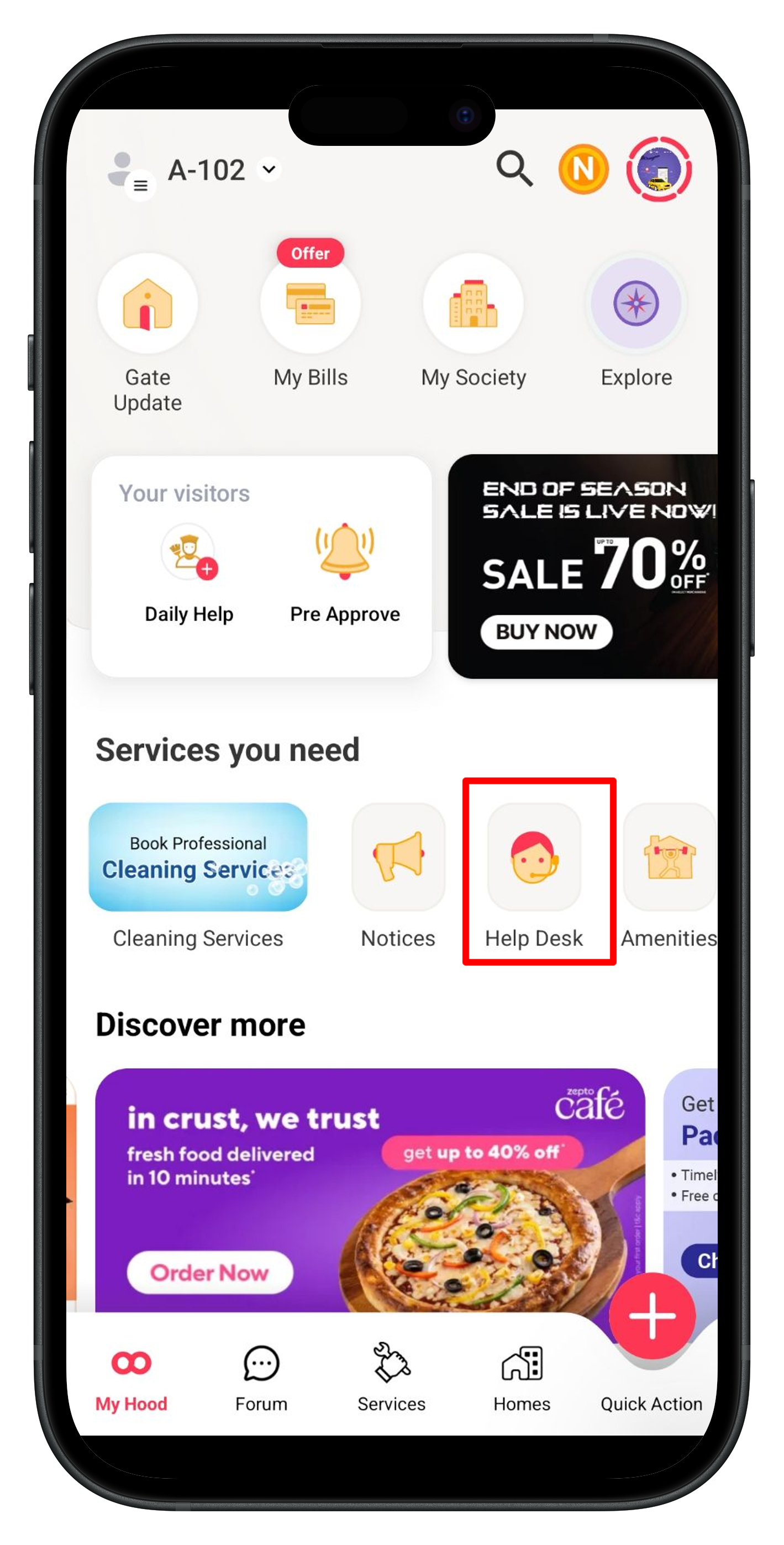 Step-by-step guide to NoBrokerHood Helpdesk
