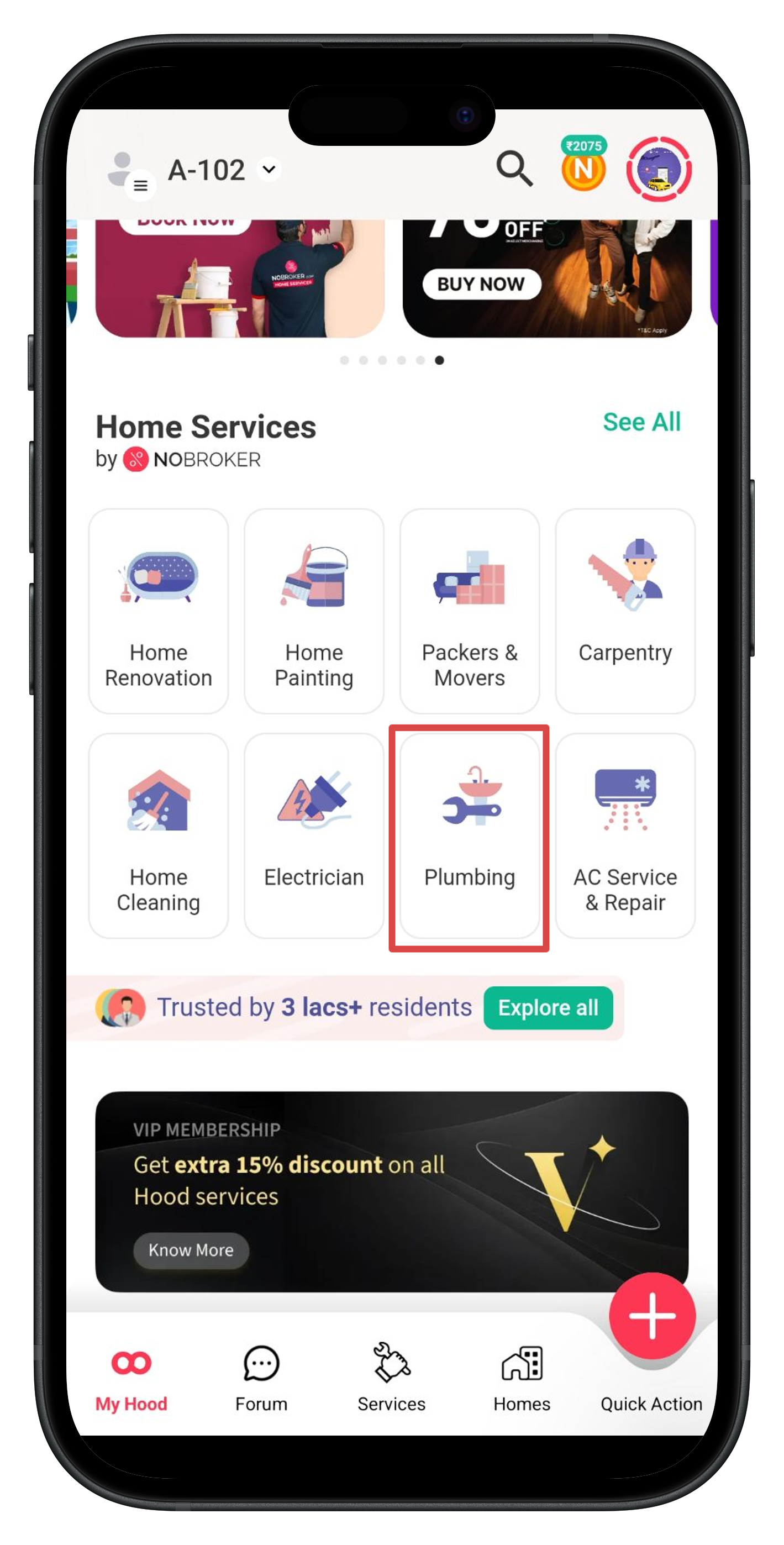 Step-by-step guide to NoBrokerHood Plumbing Services